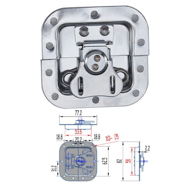 FS1202 Small Recessed Road Case Latch Details